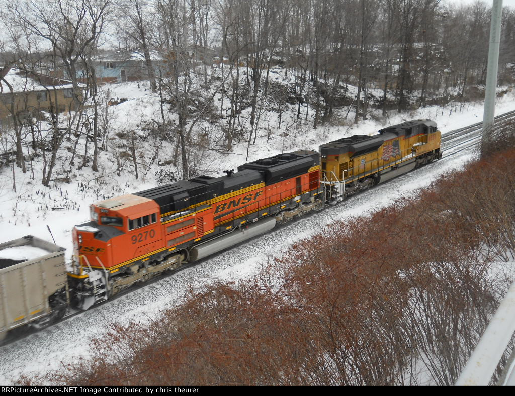 UP 8557and BNSF 9270